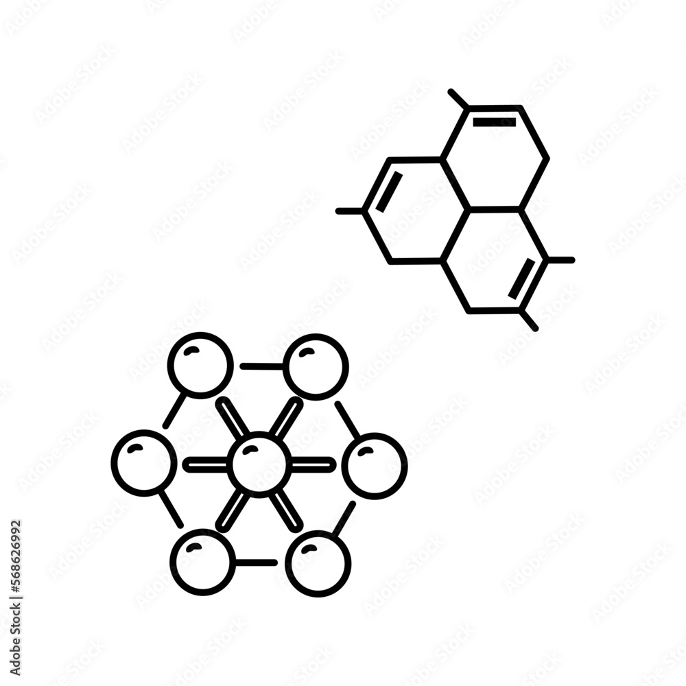 Set ikon vektor garis besar laboratorium sains kimia. Farmasi dan kimia ...