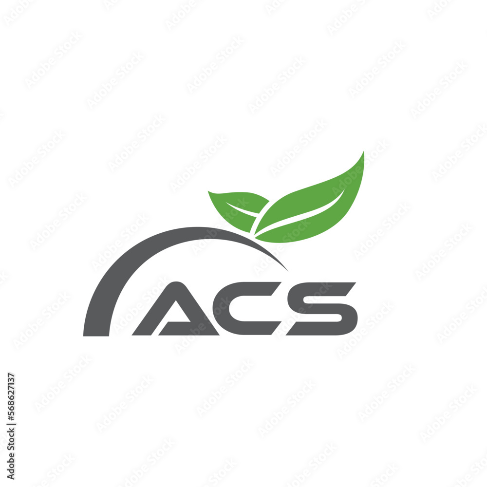 ACS letter nature logo design on white background. ACS creative ...