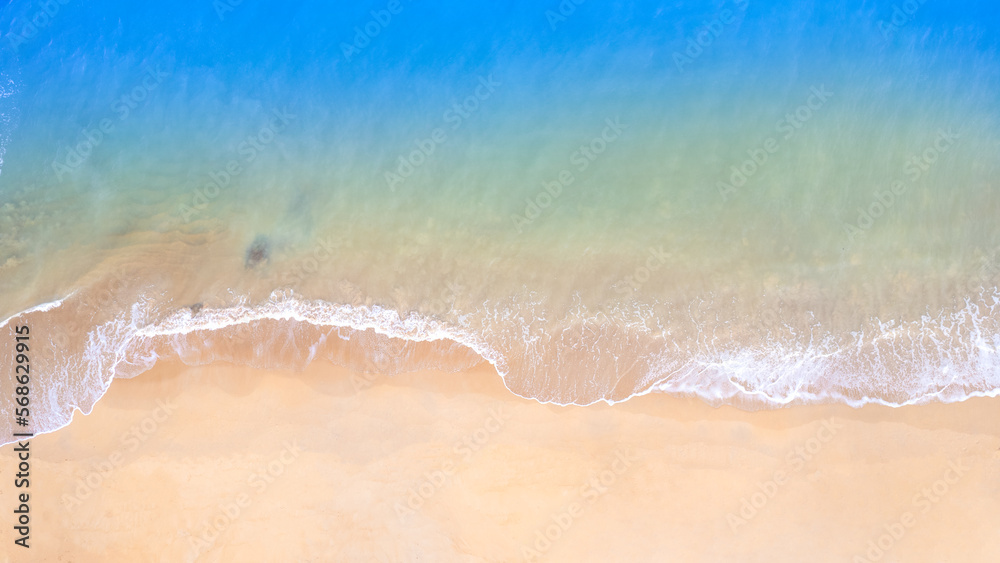 aerial view Separated Sea Blue waters on both sides of the contrasting ...