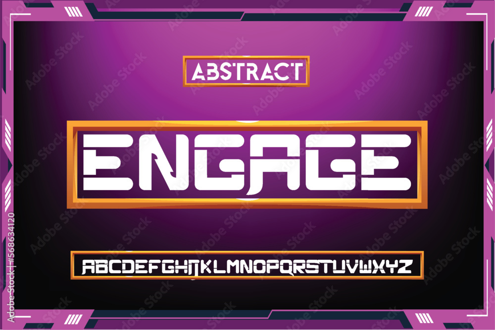 ENGAGE Lettering Fashion Designs. Modern elegant alphabet letters font ...