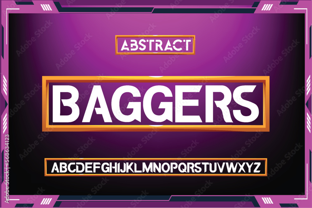 BAGGERS Modern Bold Font. Regular Italic Number Typography urban style ...