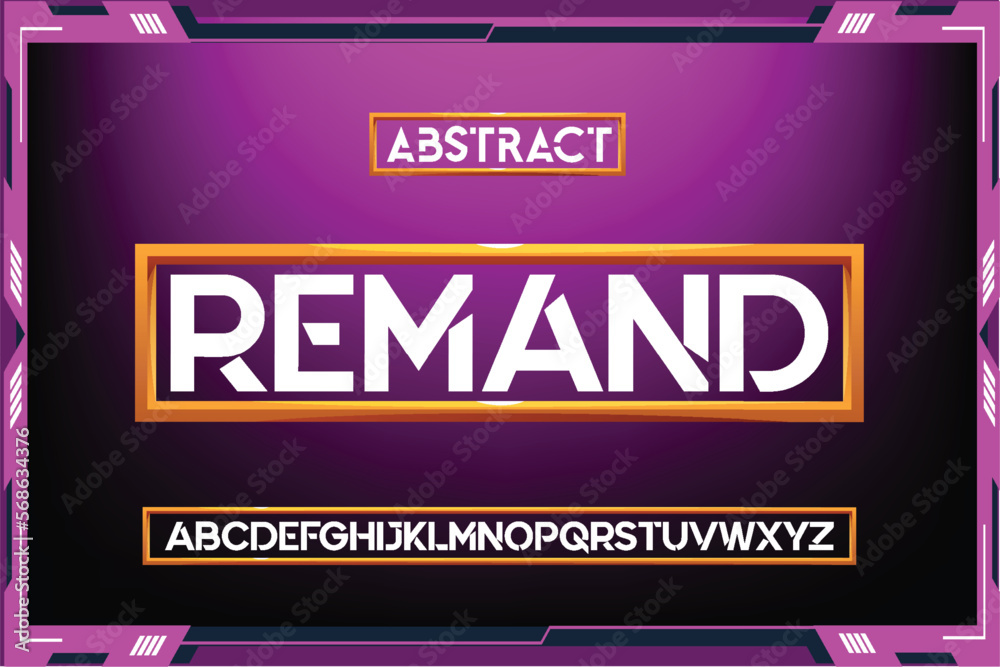 REMAND Sport and action technology typography alphabet fonts with bold ...