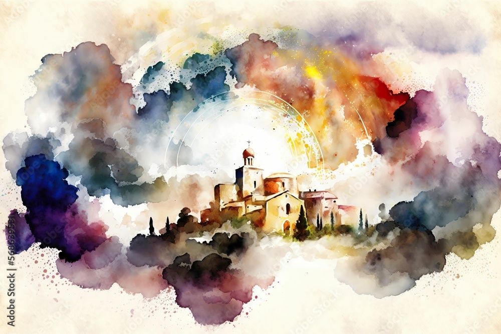 Heaven god Holy Church bethlehem illustration landscape art pathway ...