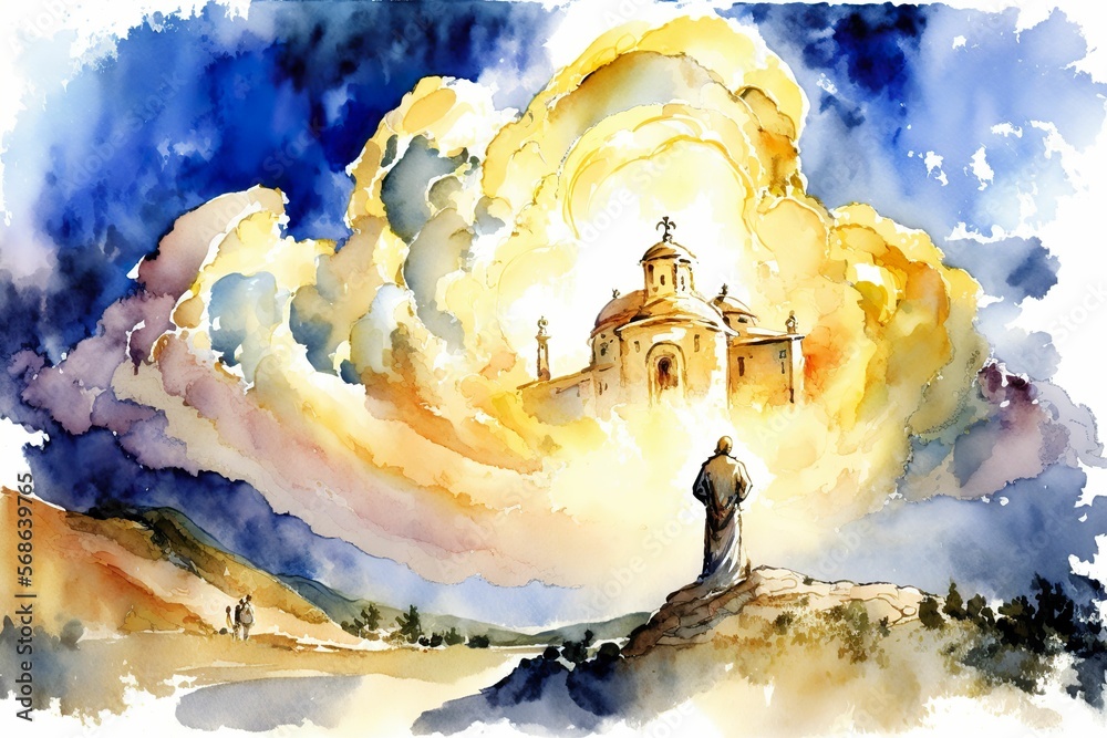Heaven god Holy Church bethlehem illustration landscape art pathway ...