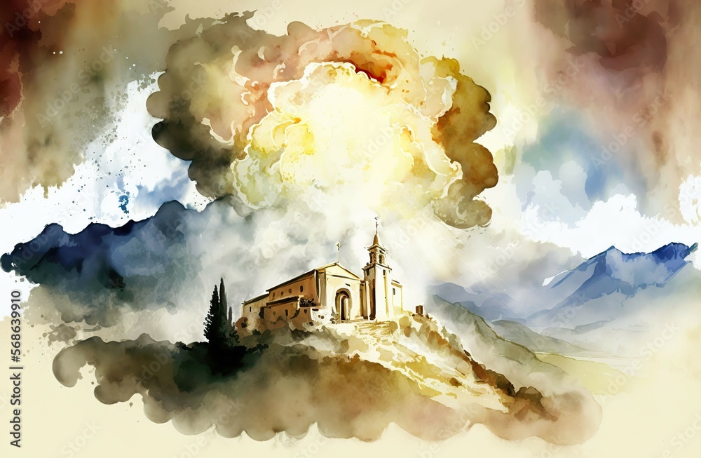 Heaven god Holy Church bethlehem illustration landscape art pathway ...