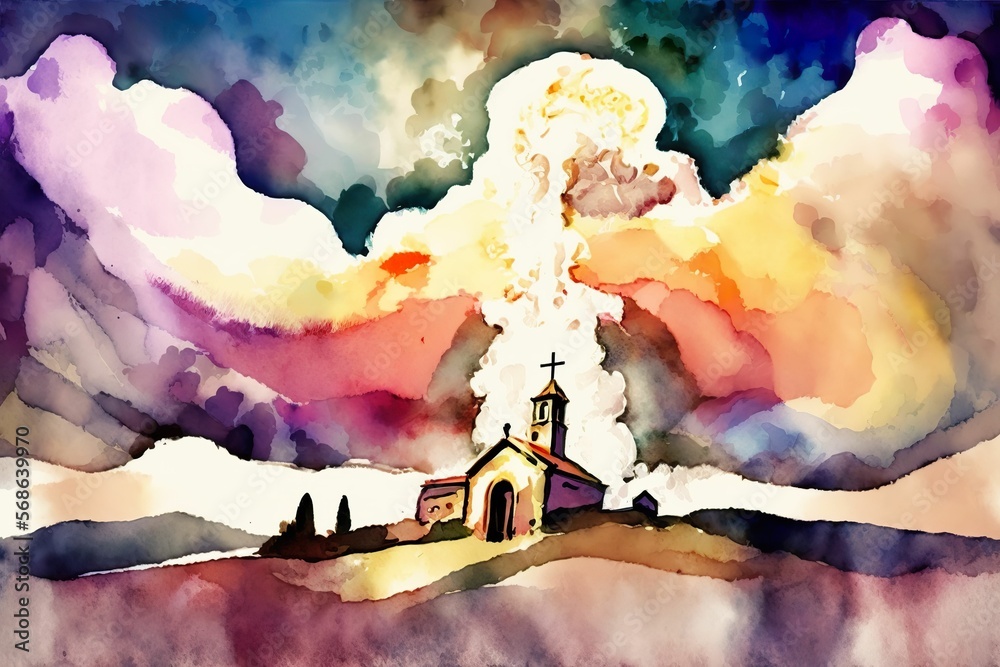 Heaven god Holy Church bethlehem illustration landscape art pathway ...