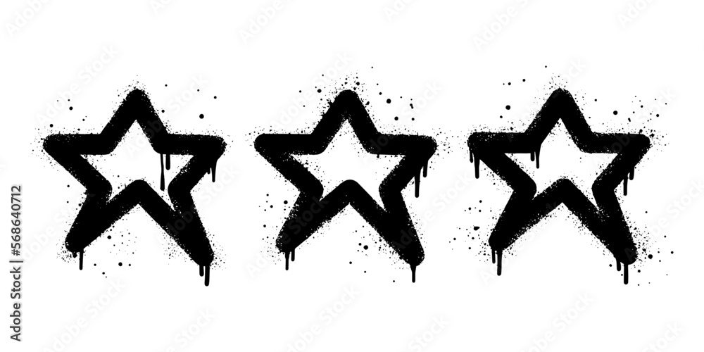 Three star rating positive feedback. Spray painted graffiti three star ...