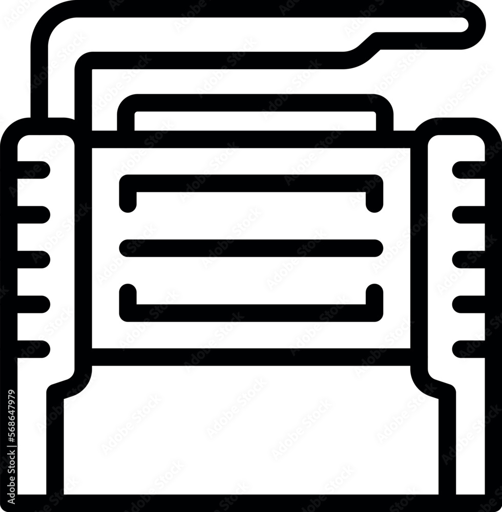 Large plotter icon outline vector. Printer machine. Digital screen ...