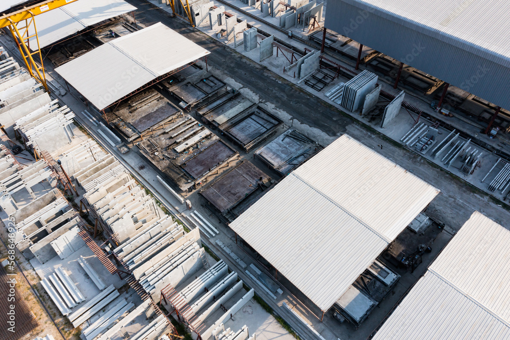 Foto de Aerial top view of Precast concrete wall panel for construction ...