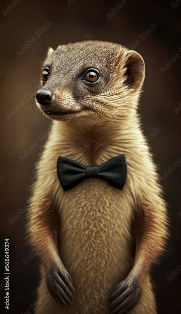 Stylish Humanoid Gentleman Animal in a Formal Well-Made Bow Tie at a ...