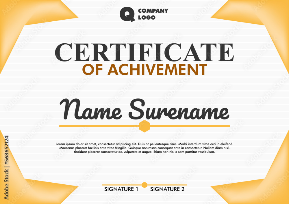 simple certificate template vector design Stock Vector | Adobe Stock