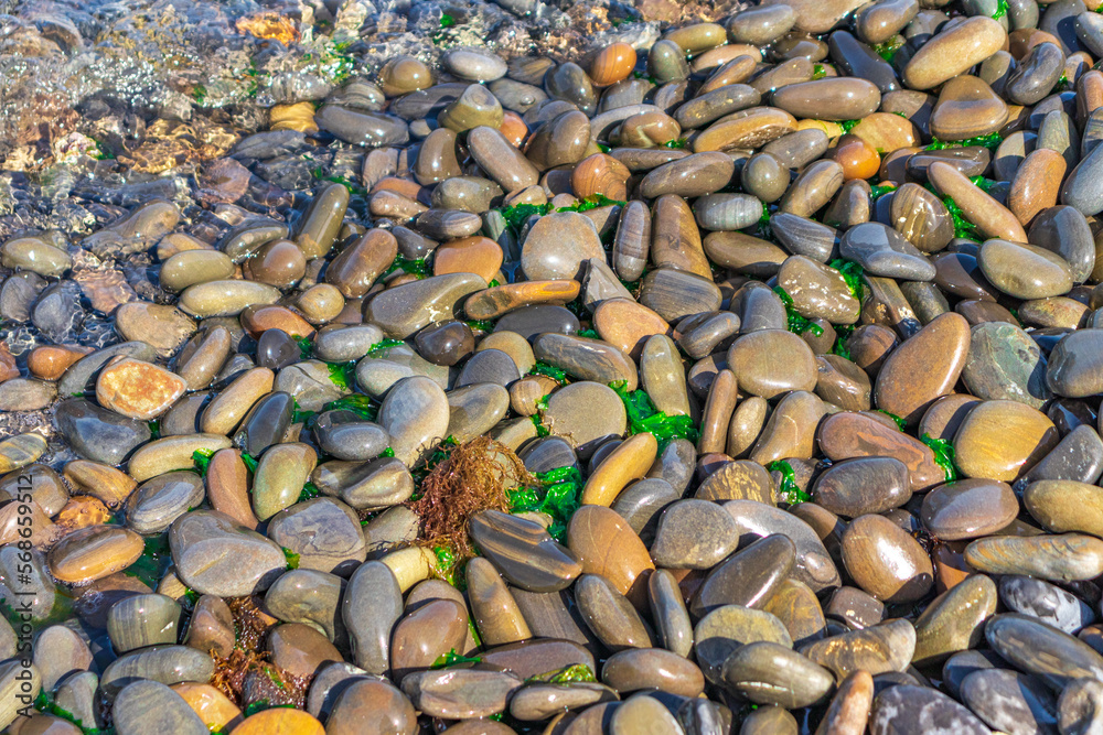 Abstract nature pebbles background. Blue pebbles texture. Stone ...