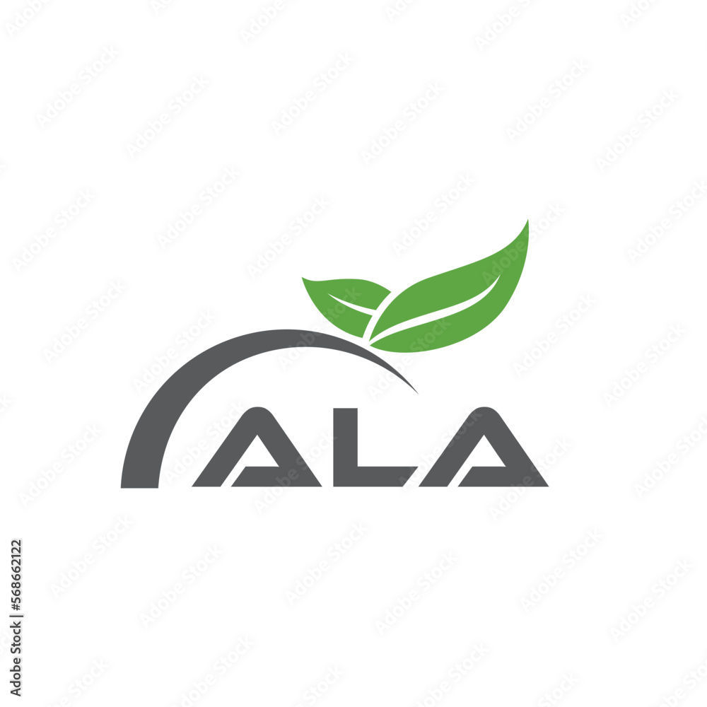 ALA letter nature logo design on white background. ALA creative ...