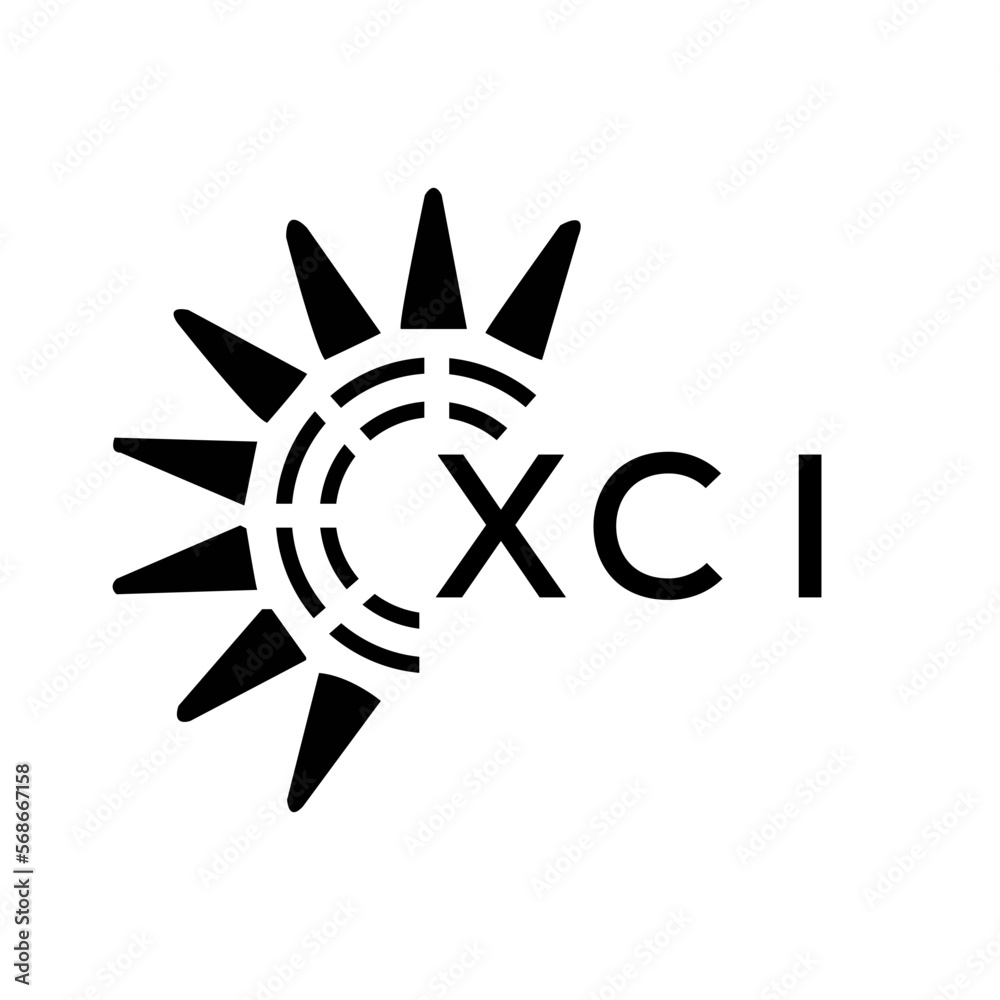 XCI letter logo. XCI image on white background and black letter. XCI ...