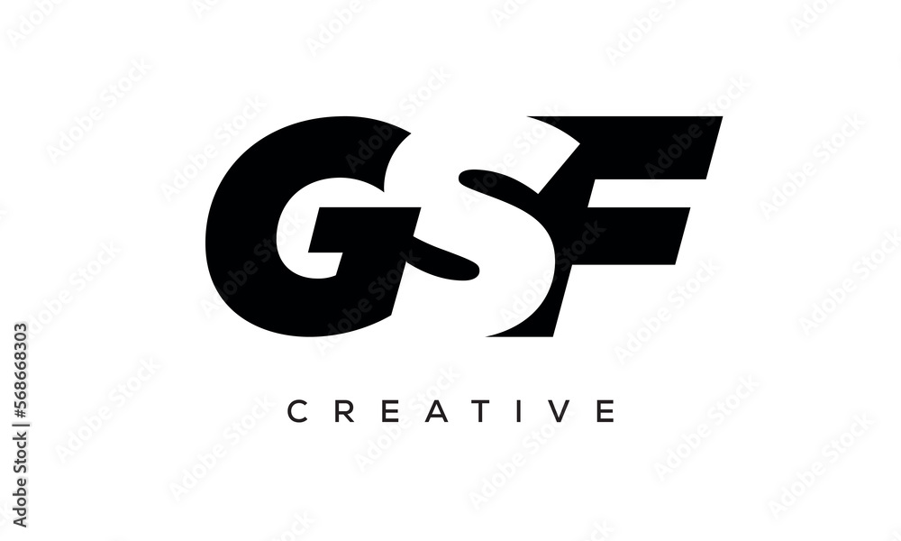 GSF letters negative space logo design. creative typography monogram ...
