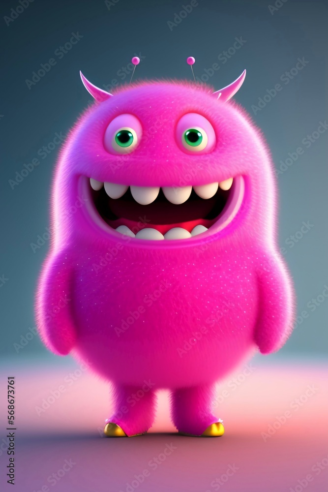 pink monster - generative AI, Background Concept artwork digital art ...