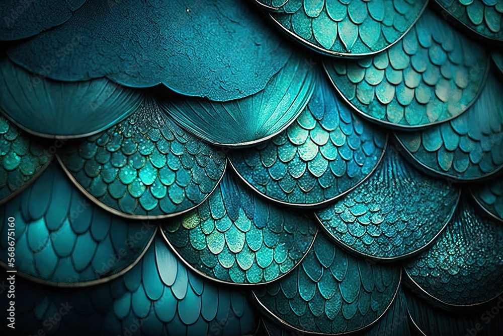 Dragon scales background - turquoise shining shells . Simple background ...