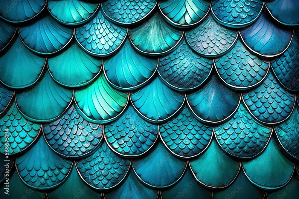 Dragon scales background - turquoise shining shells . Simple background ...
