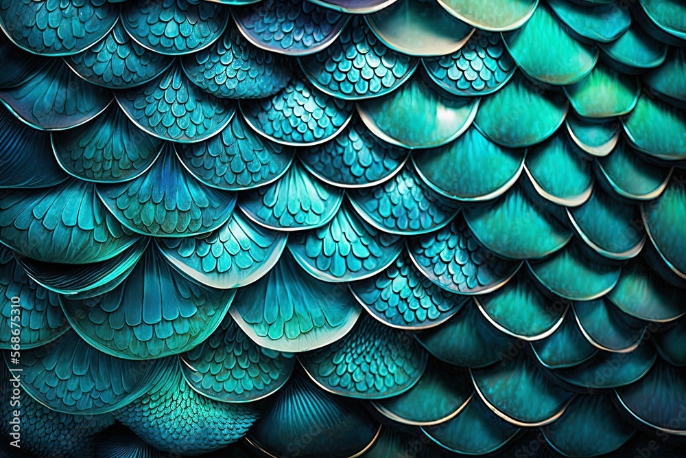 Dragon scales background - turquoise shining shells . Simple background ...