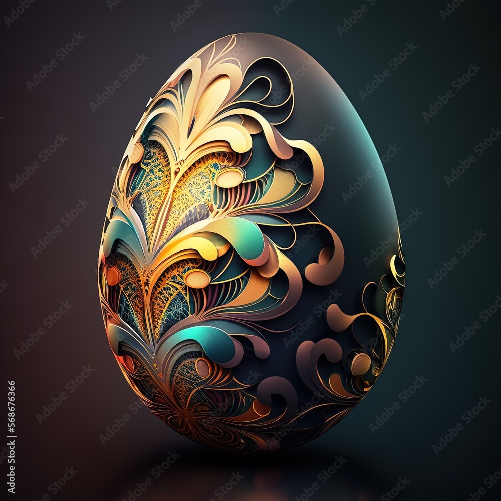 Spring concept Easter eggs iridescent color, lustrous and pearly ...