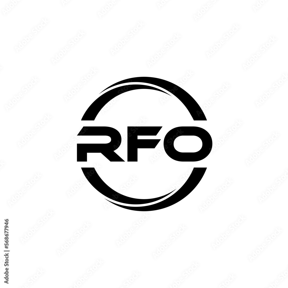 RFO letter logo design with white background in illustrator, cube logo ...