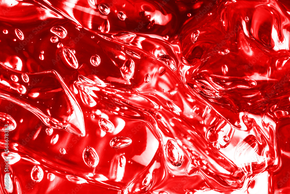 Red water gel pattern background. Abstract round bubble shapes. Fizzy ...