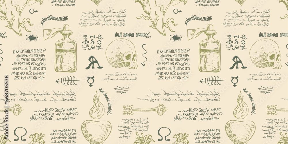 alchemical formula with encrypted symbols Stock Vector | Adobe Stock