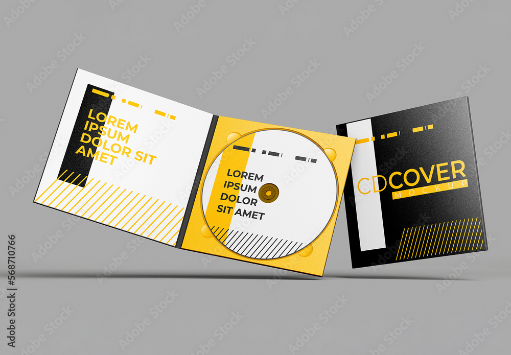 Floating Open and Closed CD Cover Stock Template | Adobe Stock