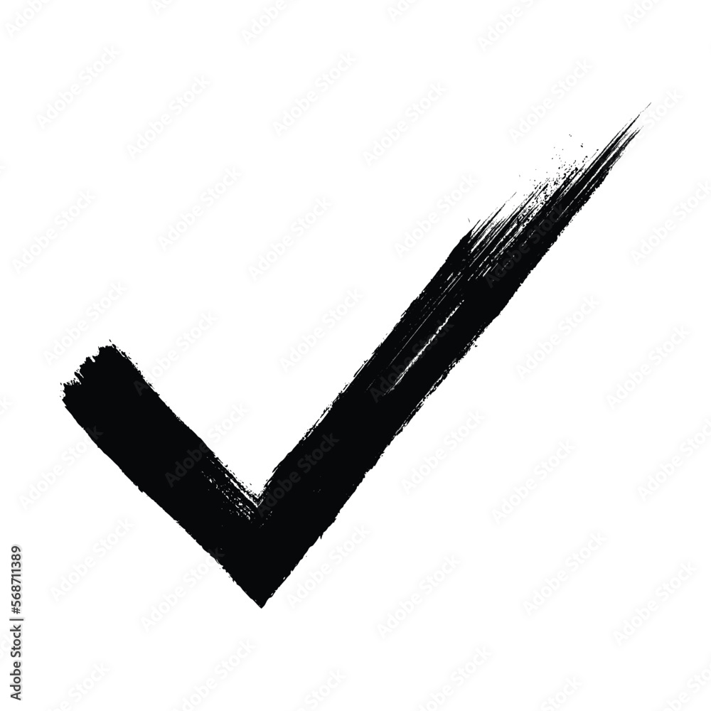 Hand drawn stroke check mark vector Stock Vector | Adobe Stock