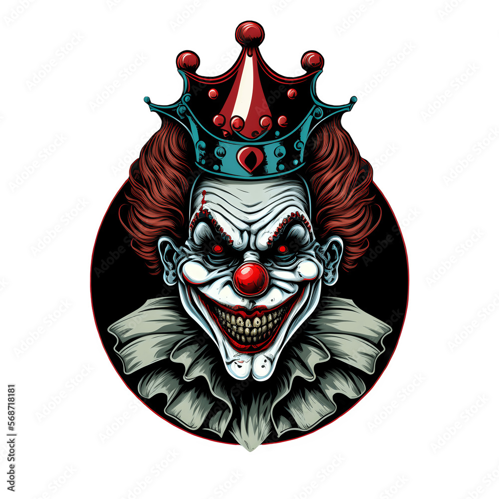 Clown Card Comic Graphics Clown King King Clown Scary Evil Killer