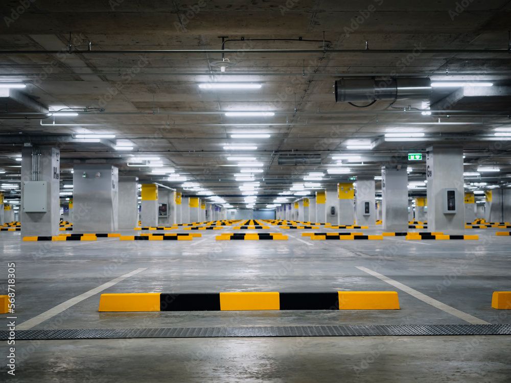 Parking lot indoor car park Building basement Stock Photo | Adobe Stock