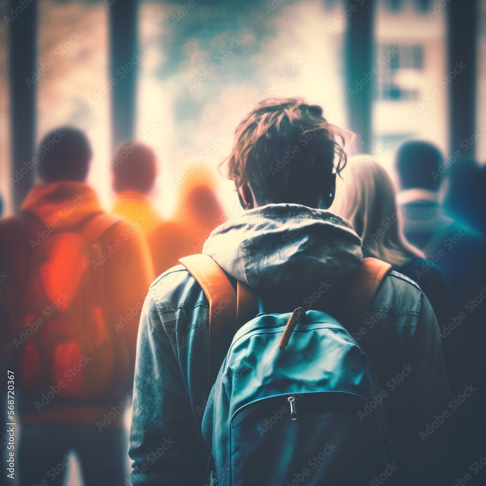 Back view of a sad boy suffering from bullying. Bullying concept ...