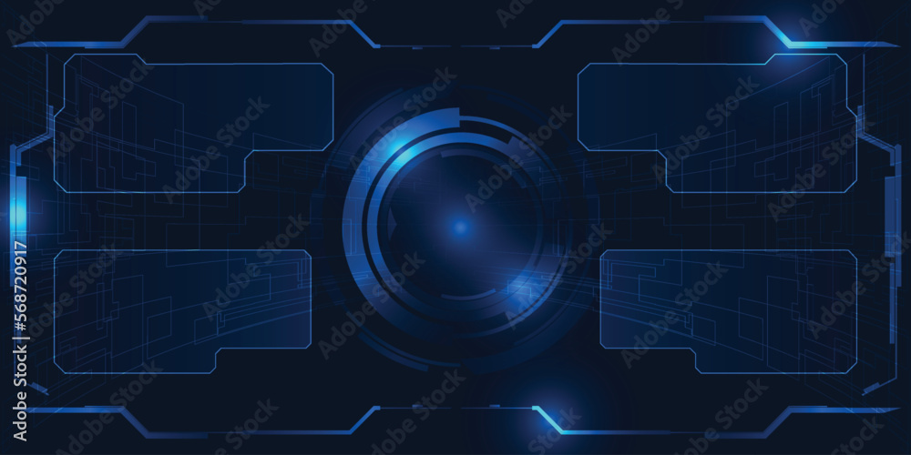 Vector illustrations of abstract blue futuristic digital high ...