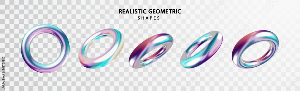 Holographic Torus in various projections on transparent background ...