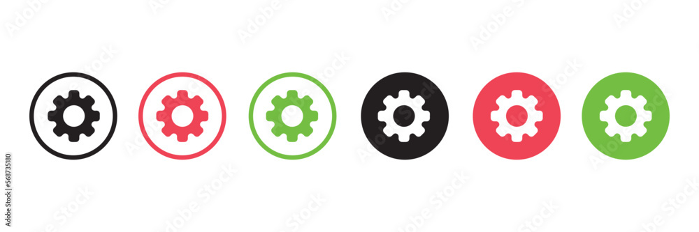 Setting\Gear sign vector set. Modern vector set icon design template ...