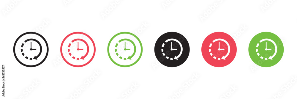 Clock time vector set design template, Modern vector design template ...