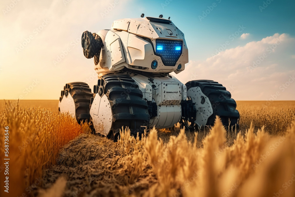 harvesting robot, an autonomous vehicle for management in a grain field ...