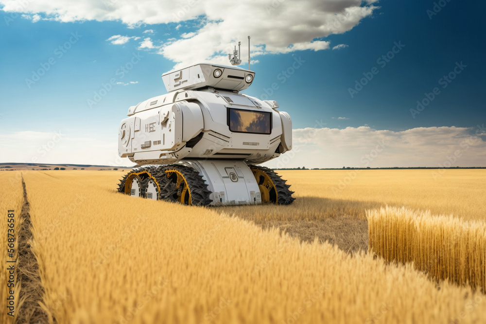 harvesting robot, an autonomous vehicle for management in a grain field ...