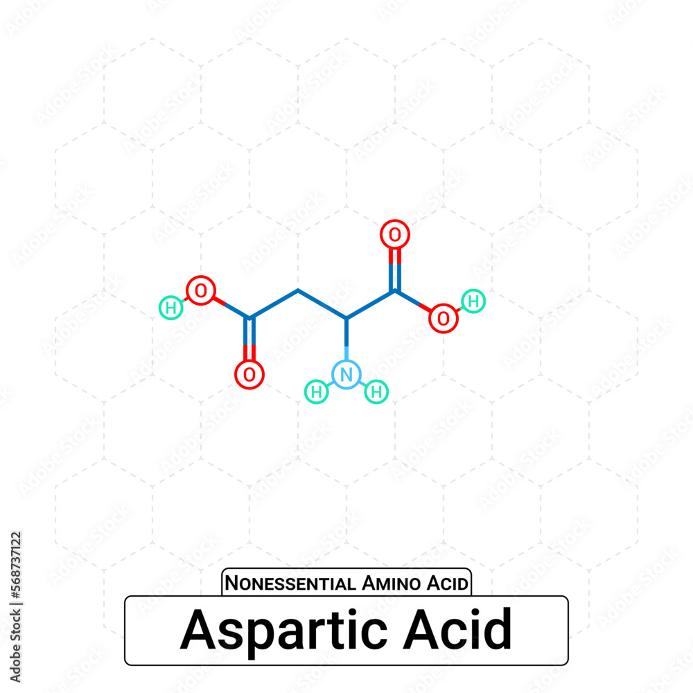 Aspartic Acid Chemical Structure Non-Essential Amino Acid Organic ...