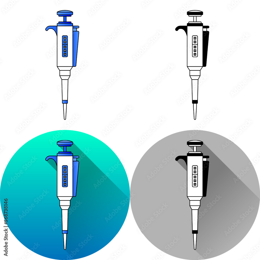 Vetor de Micro-Pipette Adjust Volume Laboratory Equipment Icon, Set of ...