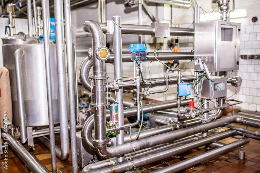 Industrial interior chiller and boiler HVAC heating ventilation air ...