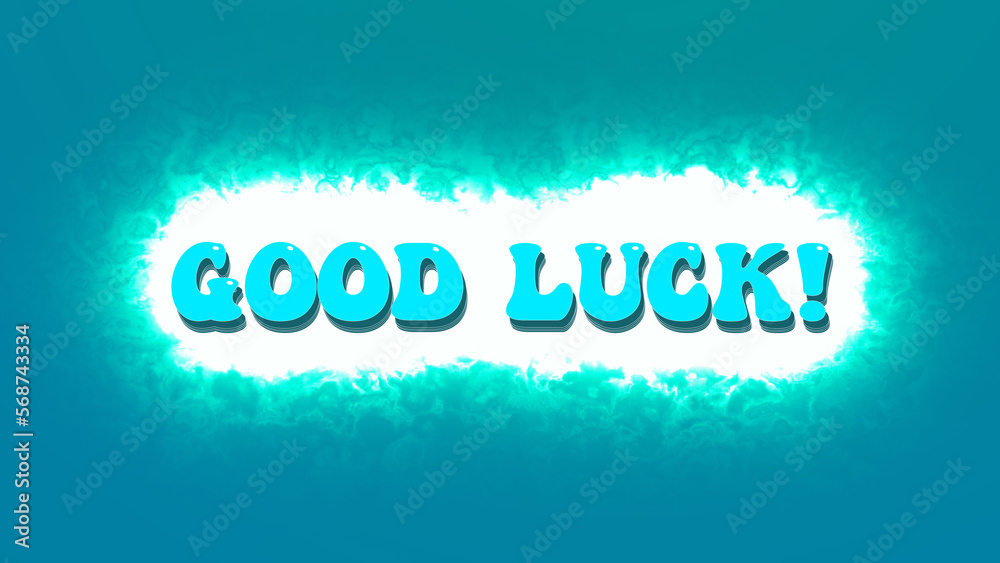 Good Luck! animated text typhography on gradient background. greeting ...