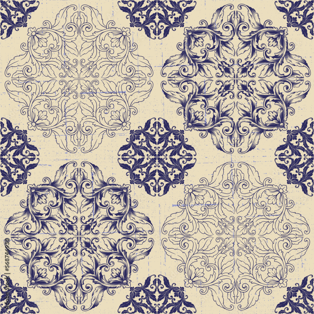 Mega Gorgeous seamless baroque pattern from colorful Moroccan tiles ...