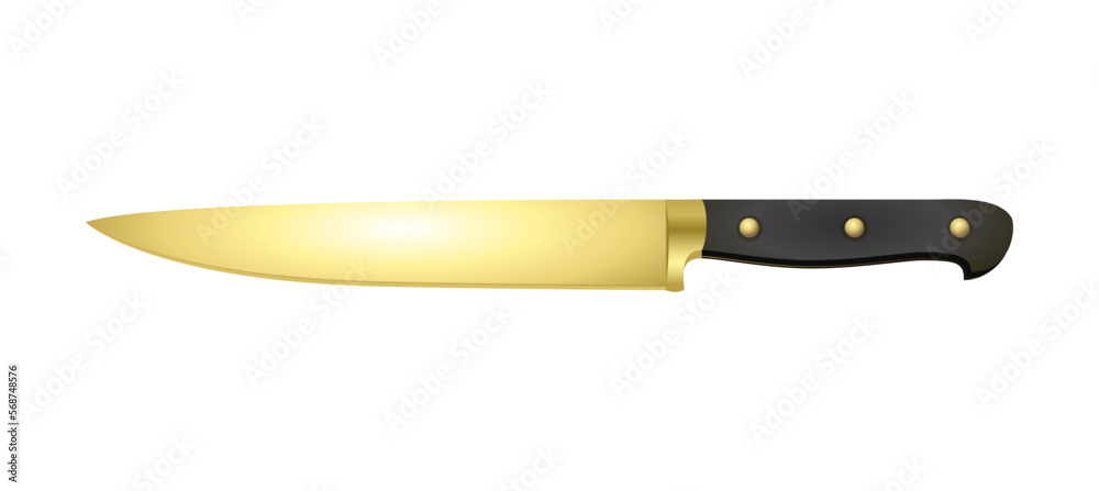 Gold fillet Knife vector Object Illustration Stock Vector | Adobe Stock