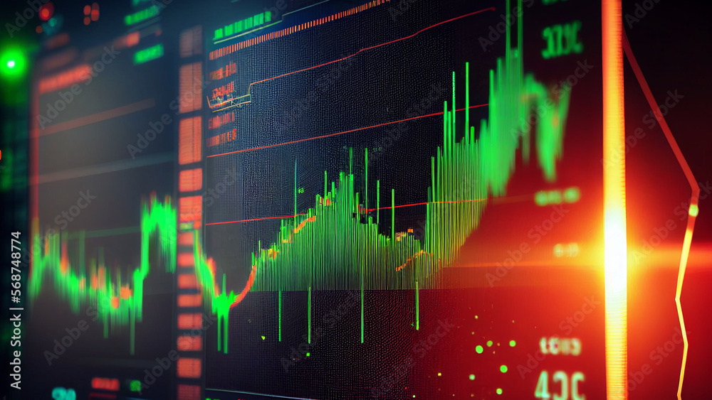financial chart graph stock market monitor background trading ...