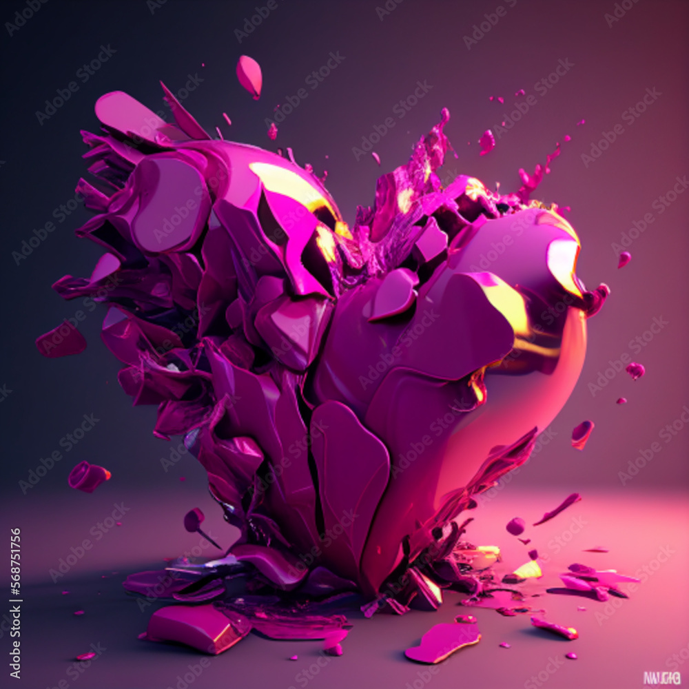 broken heart, pantone color, symbol of love Stock Illustration | Adobe ...