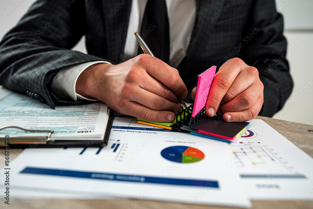 Man work with 1040 blank individual income tax return form Stock Photo ...