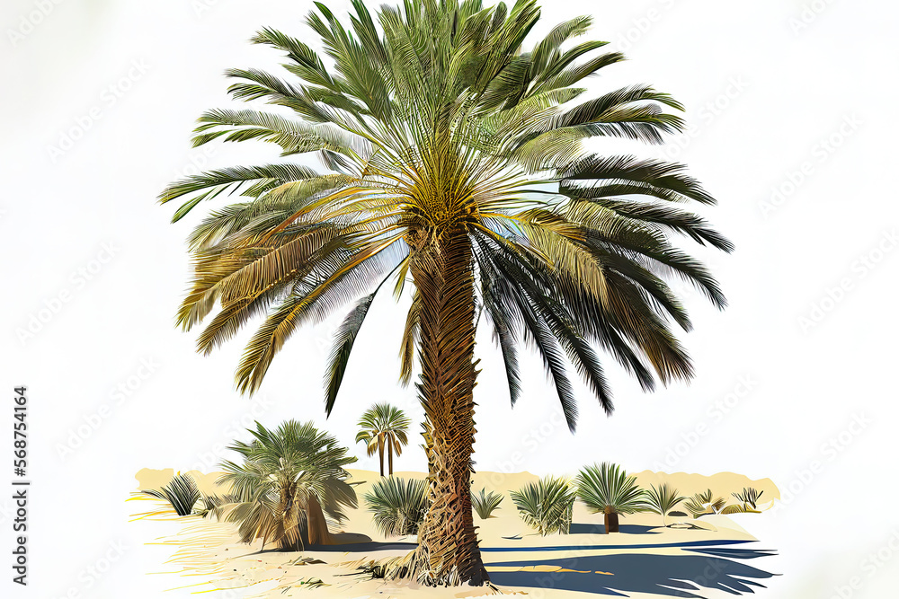 plantation of date palm trees in israel. beautiful nature. Generative ...