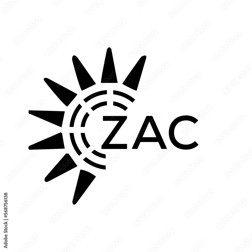 ZAC letter logo. ZAC image on white background and black letter. ZAC technology Monogram logo ...