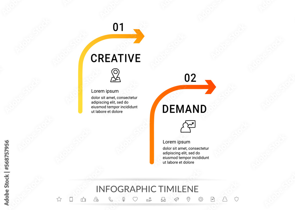 Vector infographics with 2 arrows and icons. Modern concept graphic ...